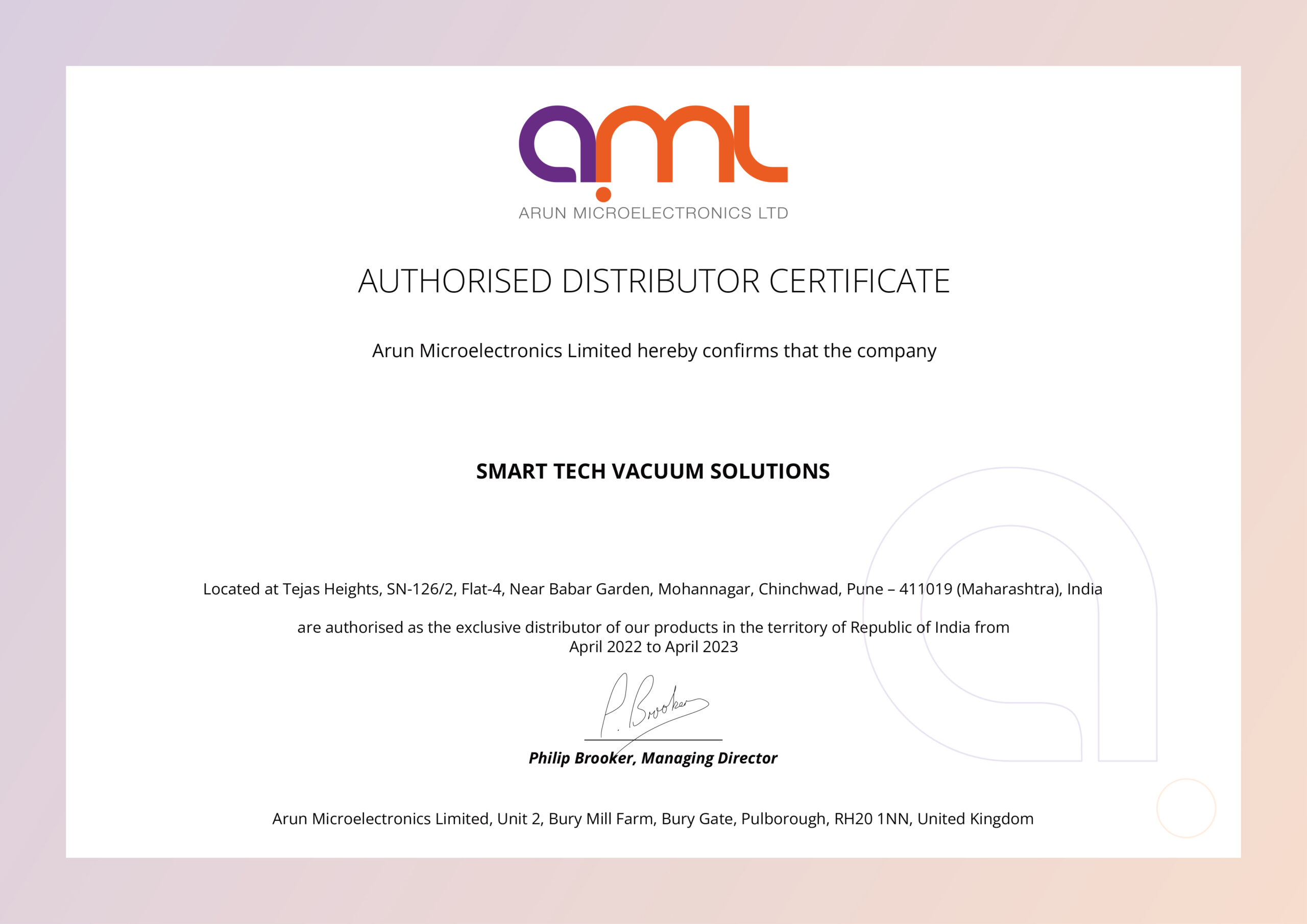 Certification – Smart Tech Vacuum Solutions
